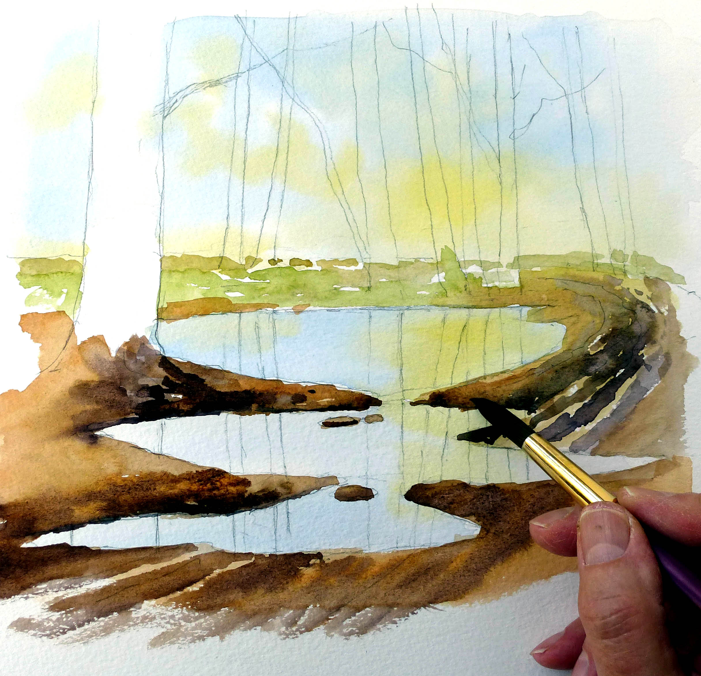 Painting water in Watercolour - A guide from Terry